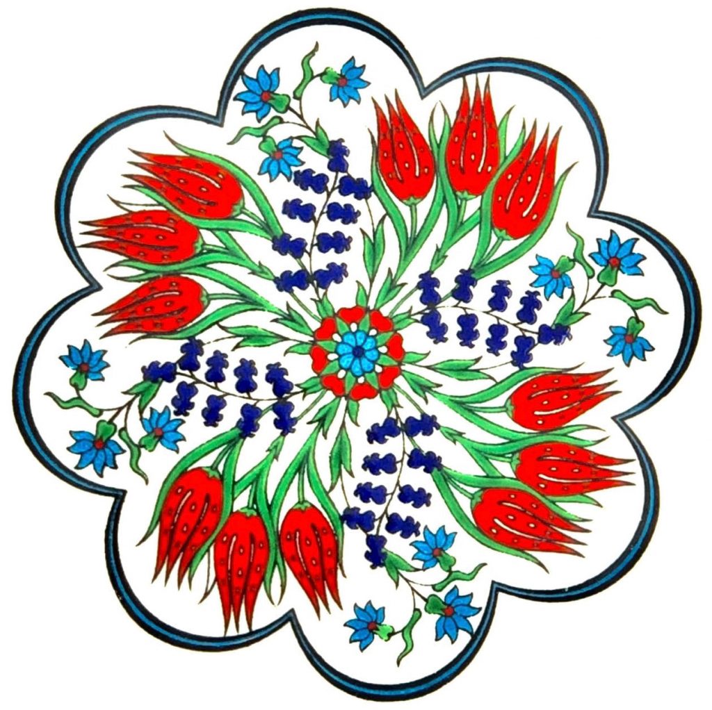 Red Istanbul Tulip Ceramic Coaster - Handmade in Turkey - Istanbul Classics